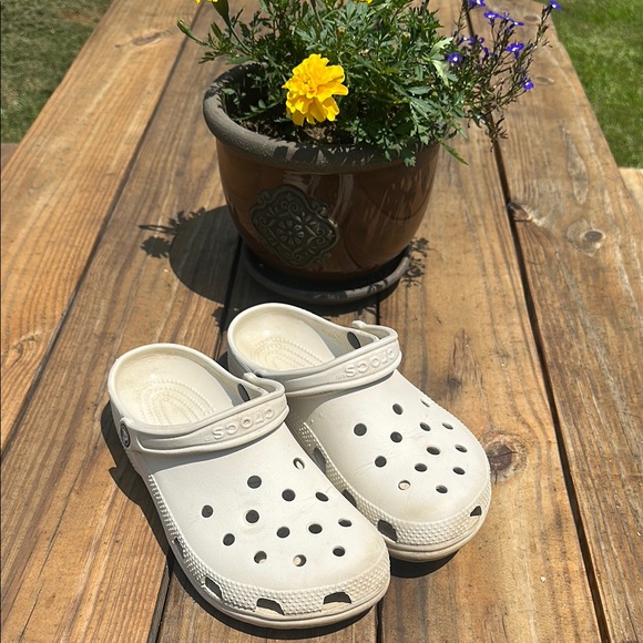 CROCS | Shoes | Crocs White Classic Clogs Perforated Design | Poshmark